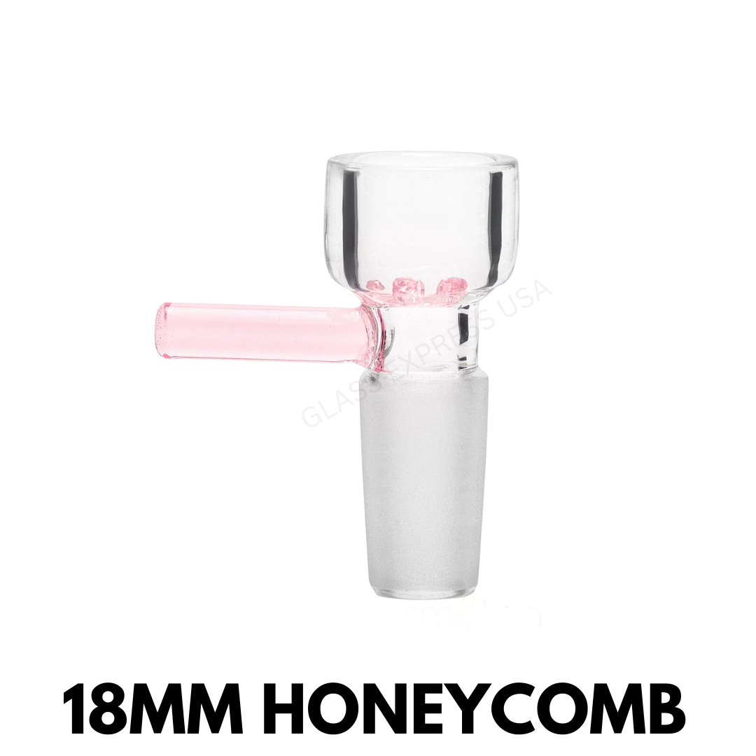 18mm Honeycomb Glass Bowl Slide – Durable 18mm Male Bong Piece – Glass ...